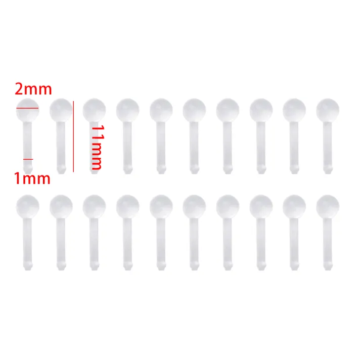 beler 20x Clear Invisible Nose Ear Stud Retainers 2mm Ball Soft Ear ...