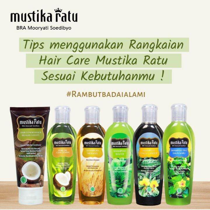 Mustika Ratu Perawatan Rambut Rontok Sampo Bayam Bilasan Santan