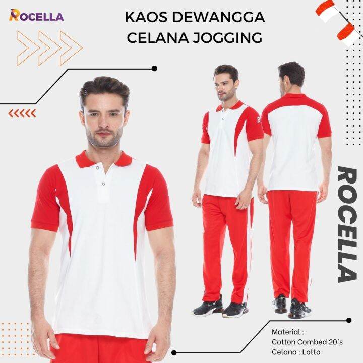 Setelan Kaos Dewangga dan Celana Jogging Rocella | Satu Set Stelan Baju ...