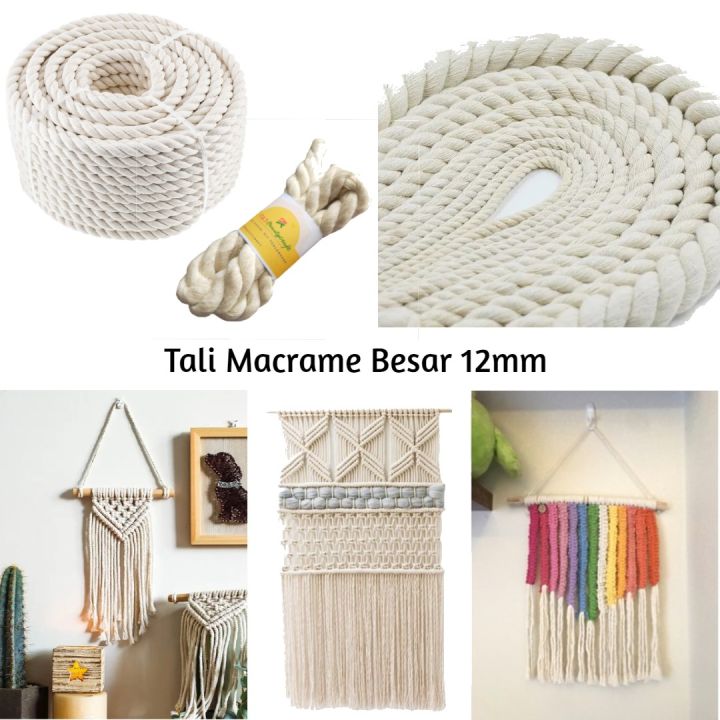 tali macrame Besar ukuran 12mm METERAN I macrame jumbo I macrame diy ...