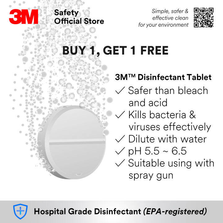 3M C.diff Solution Tablets/ Hospital Grade Disinfectant/ Use with Water ...