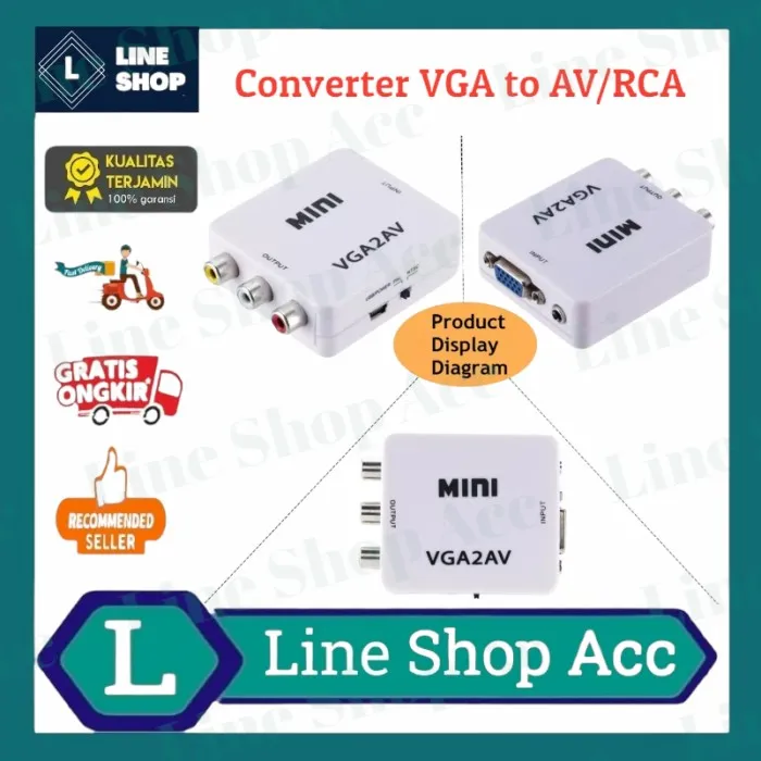 CONVERTER VGA TO AV , ADAPTER VGA TO RCA / VGA2AV MINI | Lazada Indonesia