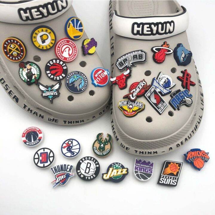 basketball series NBA Team LOGO Charms Jibbitz for crocs shoes ...