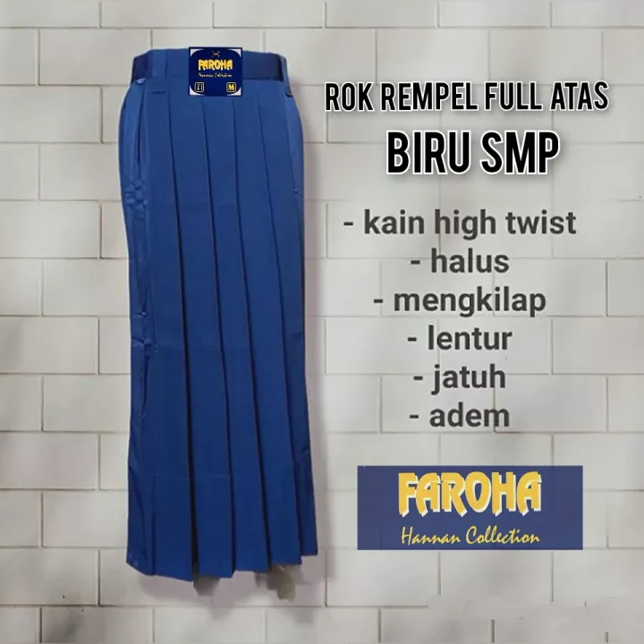Rok Rempel BIRU SMP Full Rempel Atas Seragam Sekolah SMP/SMA Terbaik ...