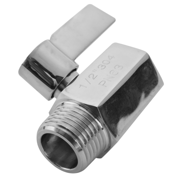 304 Stainless Steel Mini Ball Valve(1/2 Inch Female x Male) NPT Thread ...