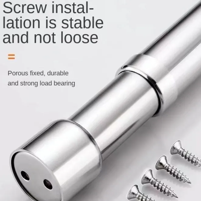 Telescopic Rod Clothes Coat Pants Hanging Wardrobe Curtain Retractable ...