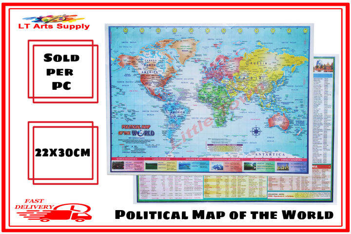 Chart Map / Political Map of the World | Lazada PH
