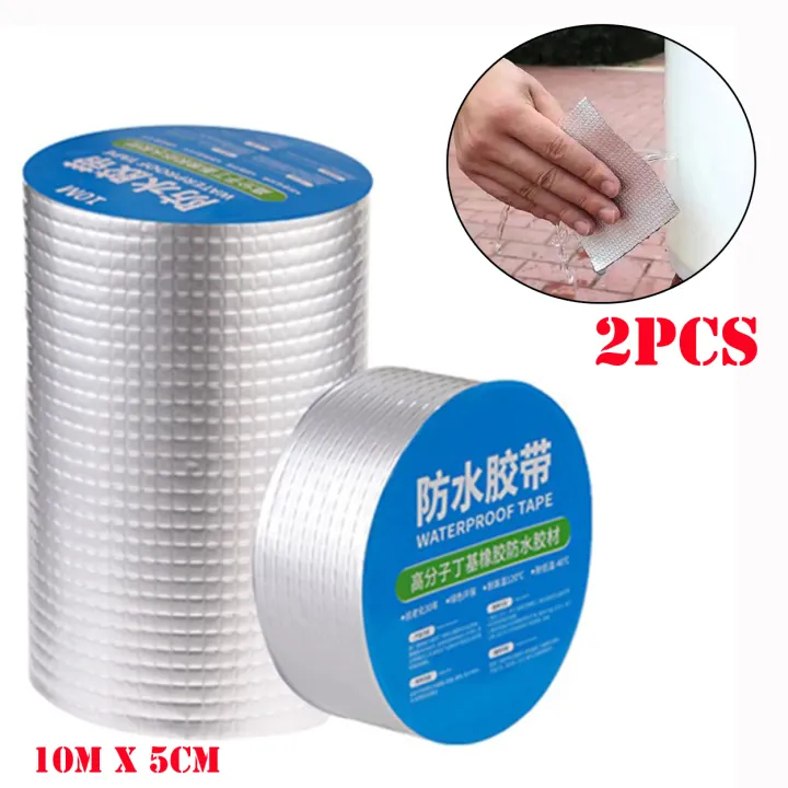 DUCTAPE002-( 2PCS) 5cm x 10m Self Adhesive Waterproof Rubber Seal Tape ...