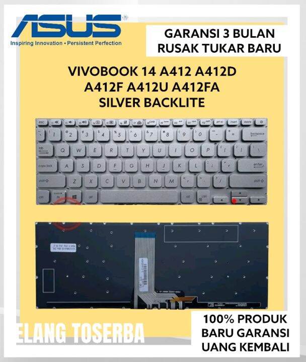 KEYBOARD ASUS VIVOBOOK 14 A412 A412D A412F A412U A412UA A412FA Silver - BACKLIGHT | Lazada Indonesia