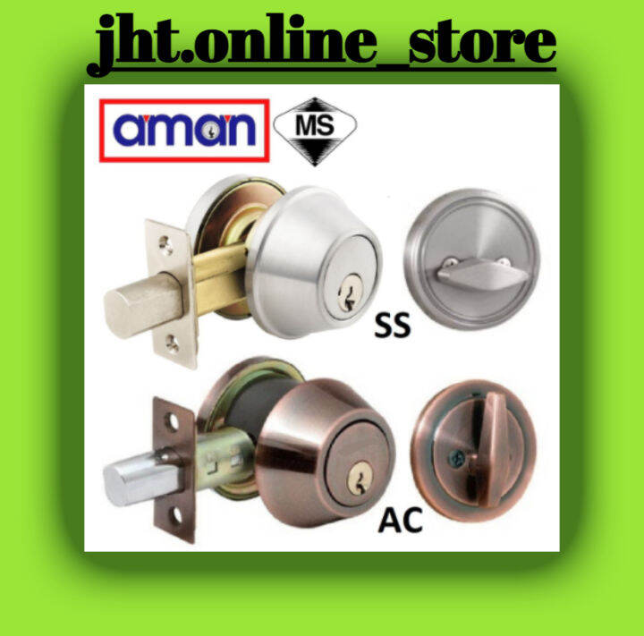 Aman 7301 Single Cylinder DeadBolt Lock Thumbturn & Key Single Security ...