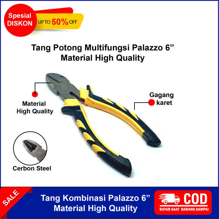 Tang Potong Ukuran 6 Inch Tang Jepit Potong Kabel Kawat Serbagunan ...