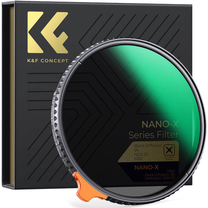 K&F Concept Nano-X 1/4 black mist filter & ND2-32 Filter 2 in 1 for Camera Lens No X Spot ...