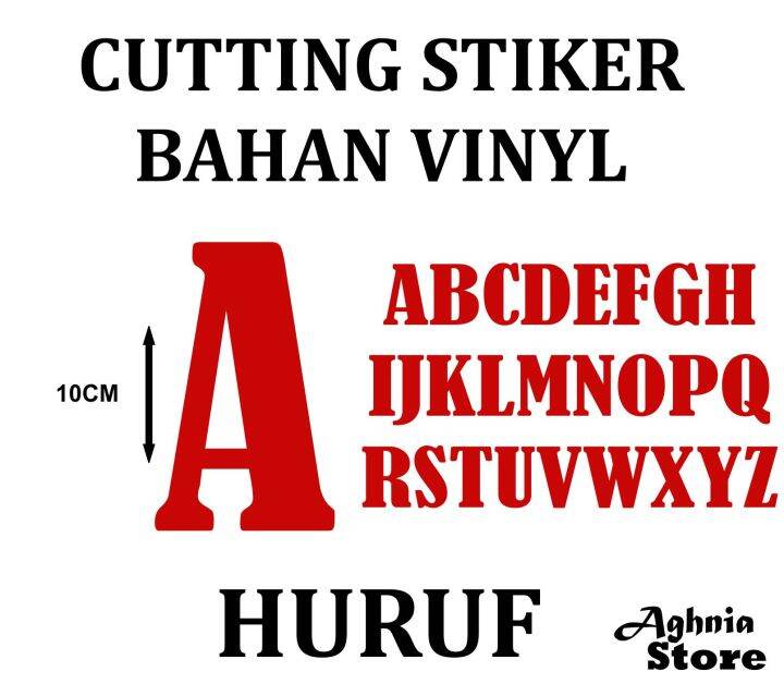 STICKER CUTTING HURUF UKURAN 10CM MERAH | Lazada Indonesia