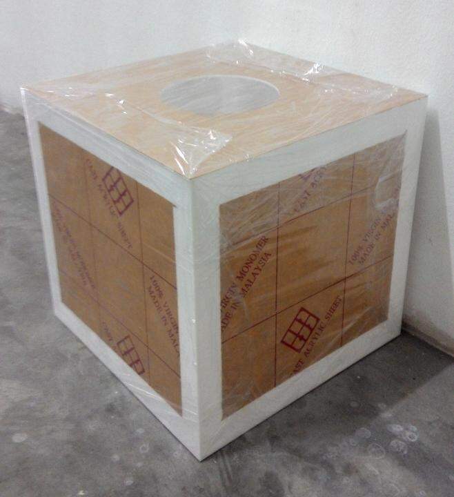 White Acrylic Lucky Draw Box With 6in Round Hole 12 x 12 x 12 inch, 3 ...