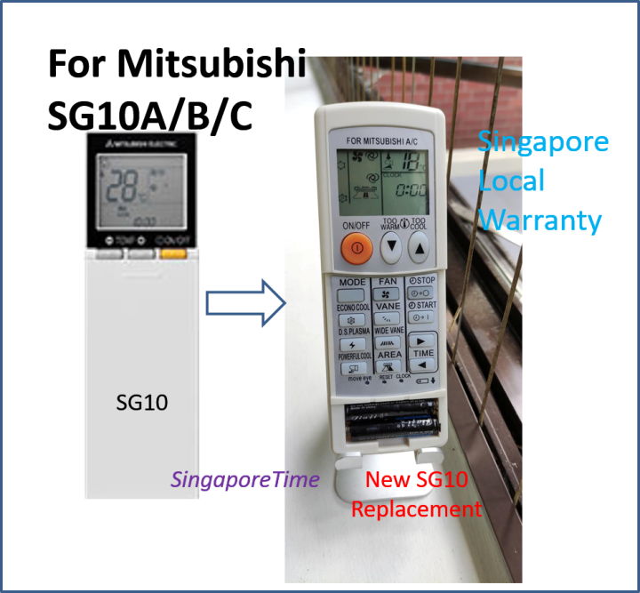 Replacement for Mitsubishi Aircon Remote Control SG10A SG10B SG10C ...