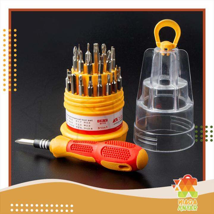 NA Obeng Mini Set 31 in 1 Model Telur / Multifungsi Magnetic 31in1 Mini Screwdriver Multi Fungsi ...