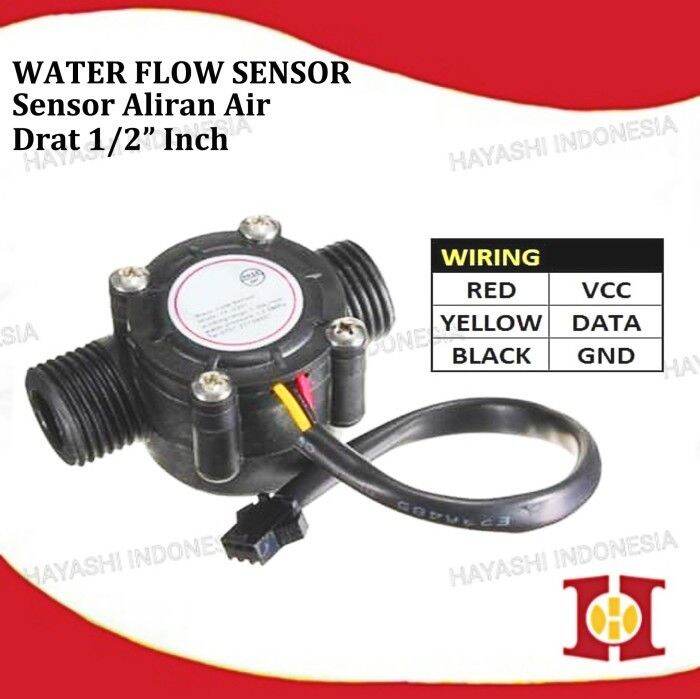 YF-S201 Water Level Flow Sensor Meter Aliran Air Hall 1/2" 1-30L/Min ...