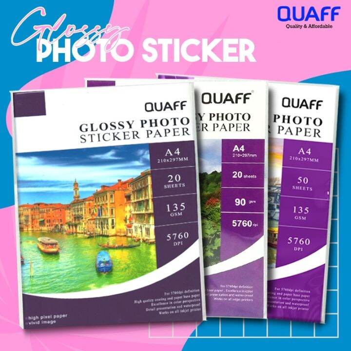 Authentic Store ♞ Inkjet Photo Sticker Paper Glossy 135GSM 90GSM A4 ...