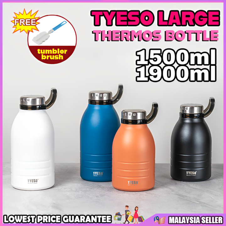 Tyeso Vacuum Insulated Thermos Tumbler Large Capacity 1500ml/1900ml ...