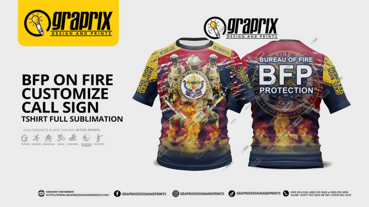 BFP on Fire CUSTOMIZE CALL SIGN Tshirt FULL SUBLIMATION | Lazada PH