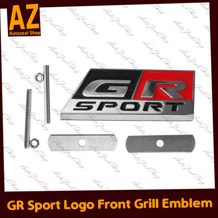 GR Sport Logo Front Grill Emblem (Black/Red/Chrome) | Lazada PH
