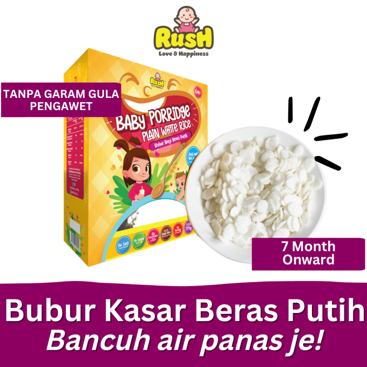 Bubur Kasar Beras Putih Rush Baby Plain Porridge White Rice Bubur Nasi Segera | Lazada