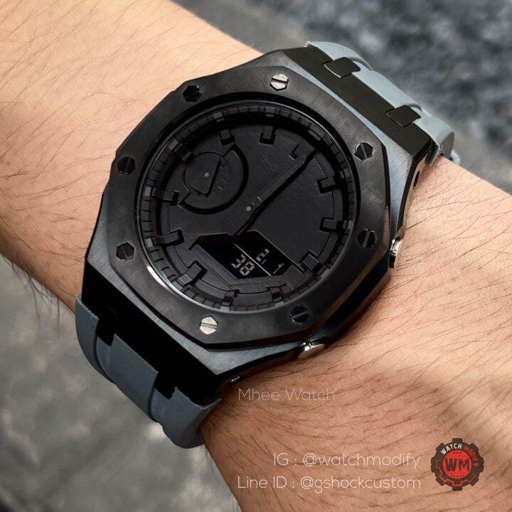G-Shock Custom AP Lambogini Grey All Black Dial no logo GEN3 Rubber ...