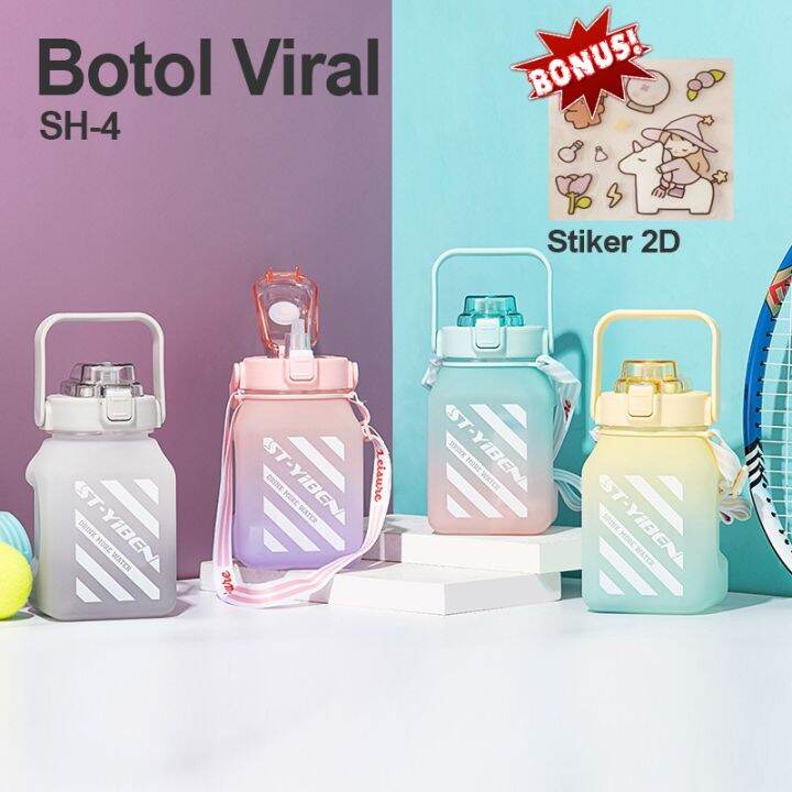 TERBARU Botol Minum Viral Mini 1.3L Tali Dan Stiker 2D Botol Minum ...