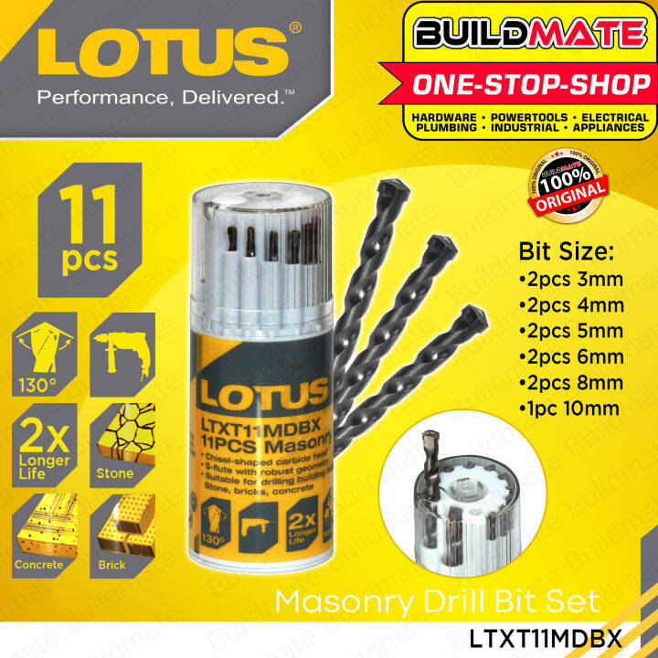 LOTUS 11PCS/SET Masonry Drill Bits Professional Concrete Drill Bit Set ...