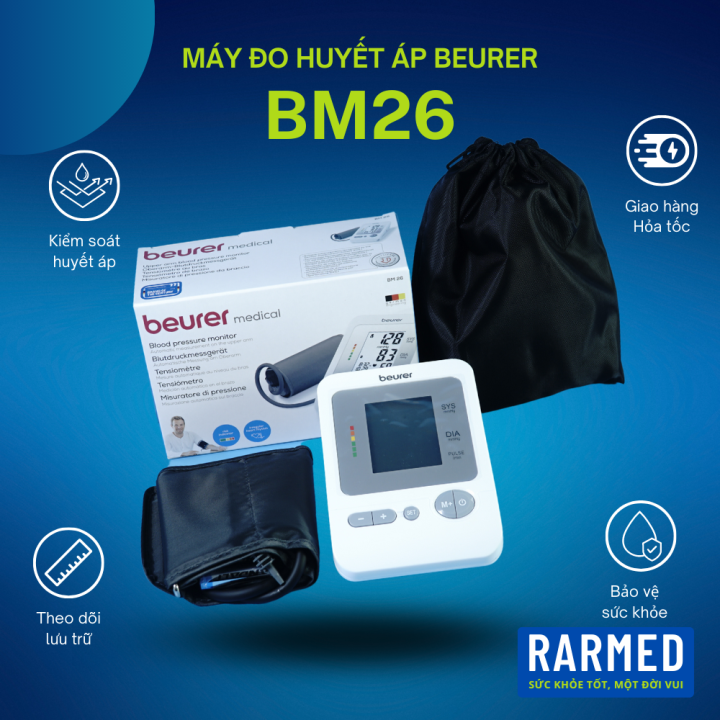 Máy đo huyết áp bắp tay điện tử BEURER BM26 dễ sử dụng, đo nhanh, chính xác | Lazada.vn