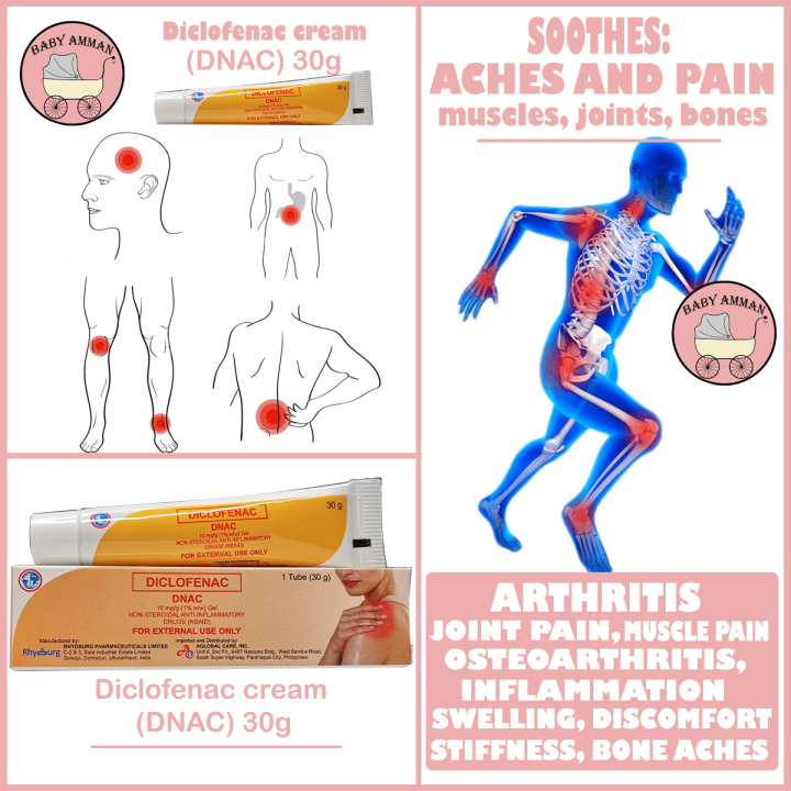 diclof 30g cream for muscle, joint, bone, pain and ache relief ...