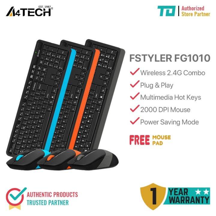 【GOD】 A4Tech FG1010 Wireless 2.4G Keyboard and Mouse Combo For PC Laptop Smart TV | Lazada PH