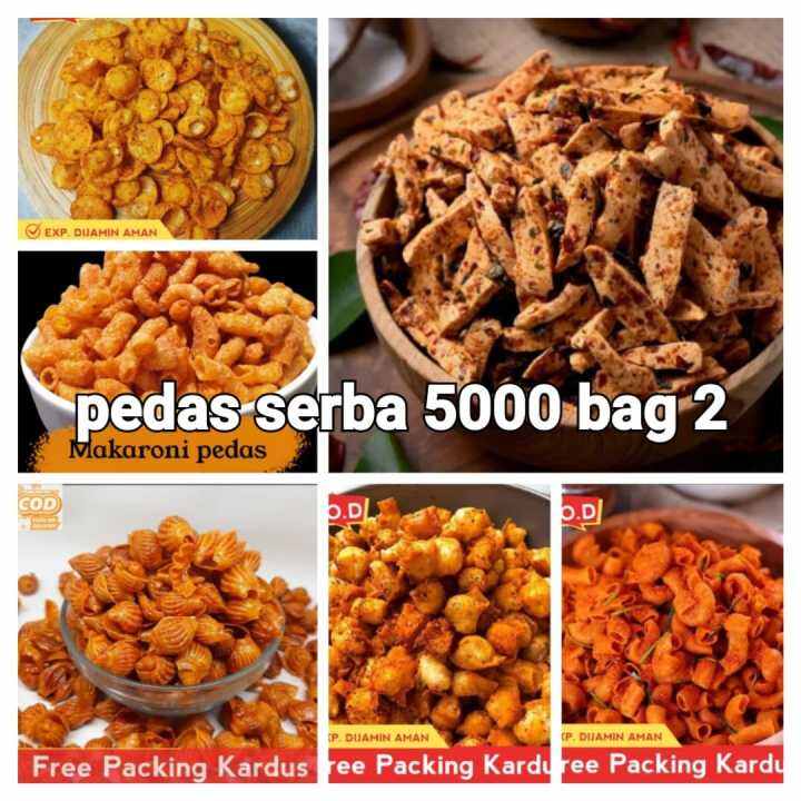 SNACK KILOAN JAJANAN PEDAS KEKINIAN MAKANAN RINGAN SERBA 5000 PART 2 ...