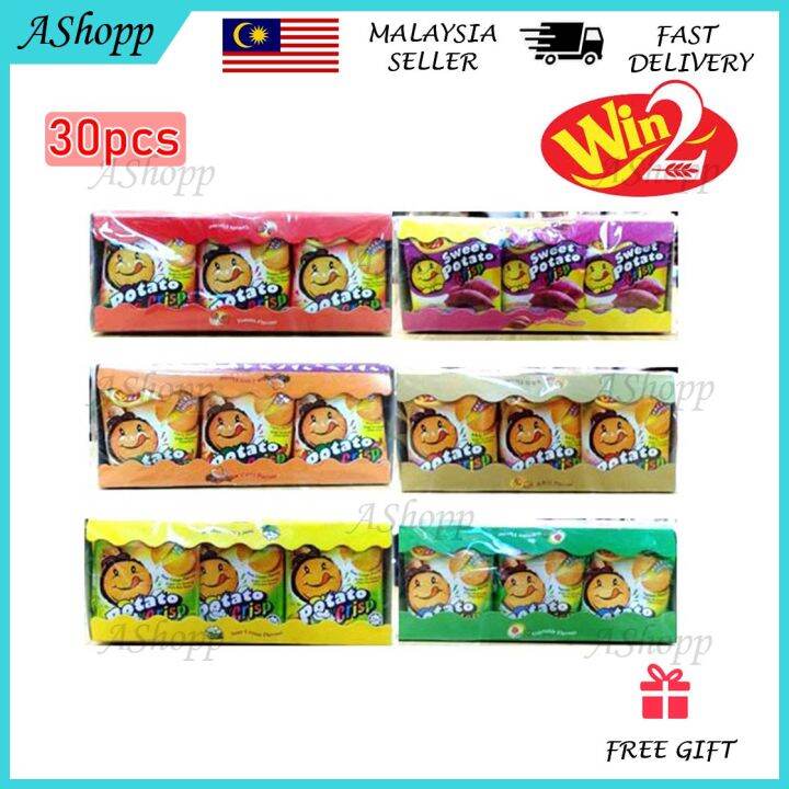 AShopp WIN2 Potato Crisp. 20g X 30pcs Perisa Corn Makanan Ringan Masa ...