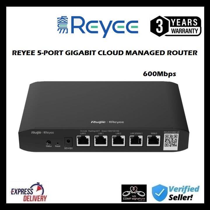 REYEE 5-PORT GIGABIT CLOUD MANAGED ROUTER- 600Mbps | Lazada
