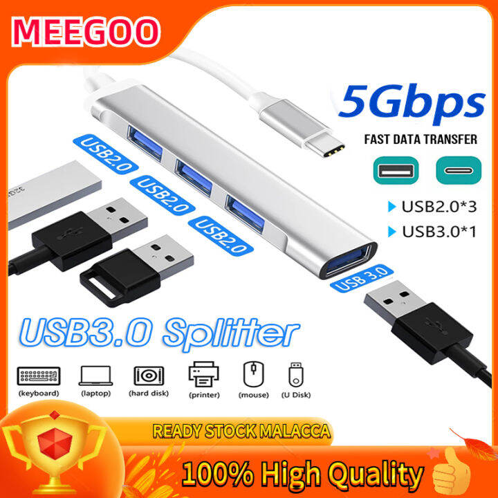 USB HUB Multiple Type C Hub Converter USB Splitter 4 Ports USB 3.0 ...