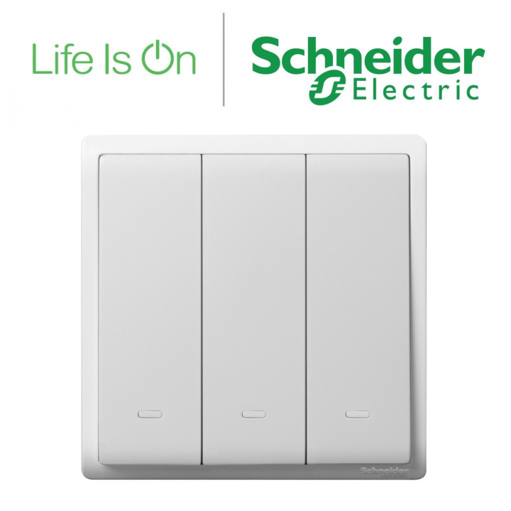 Schneider Original Clipsal Pieno 16A 3 Gang 1 Way Switch E8233L1F c/w LED light fluorescent ...