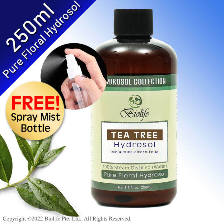 Biolife Tea Tree Pure Floral Hydrosol (250ml). Alcohol Free. 100% Steam ...