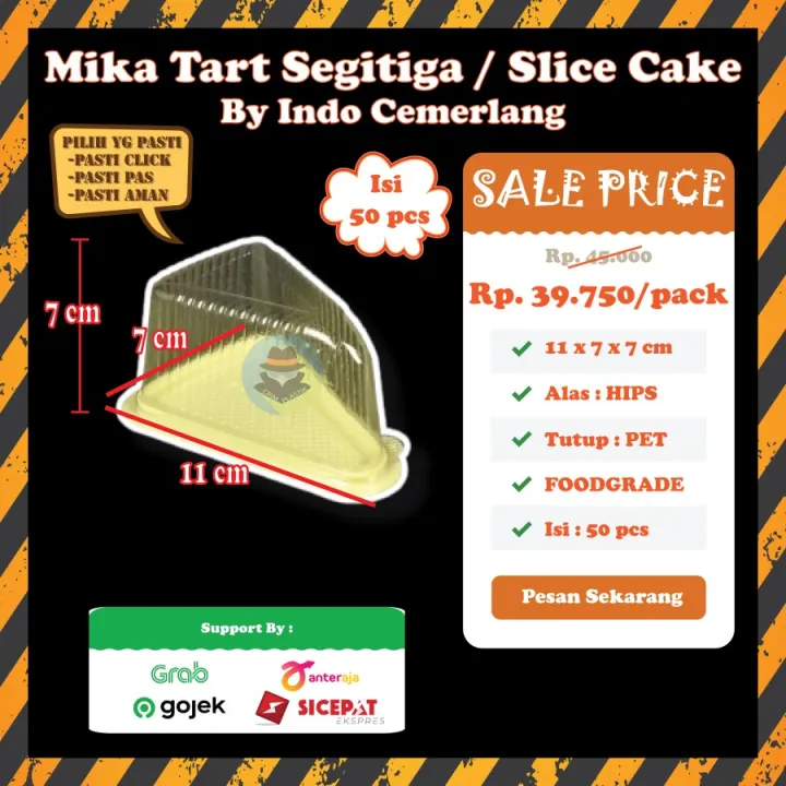 (ISI 50) Mika Cake Segitiga | Tart Slice Segitiga | Kue Potong Segitiga ...