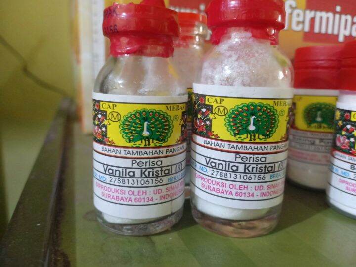 Vanilla kristal cap Merak 4gr x 3botol kecil perisa utk kue rasa ...