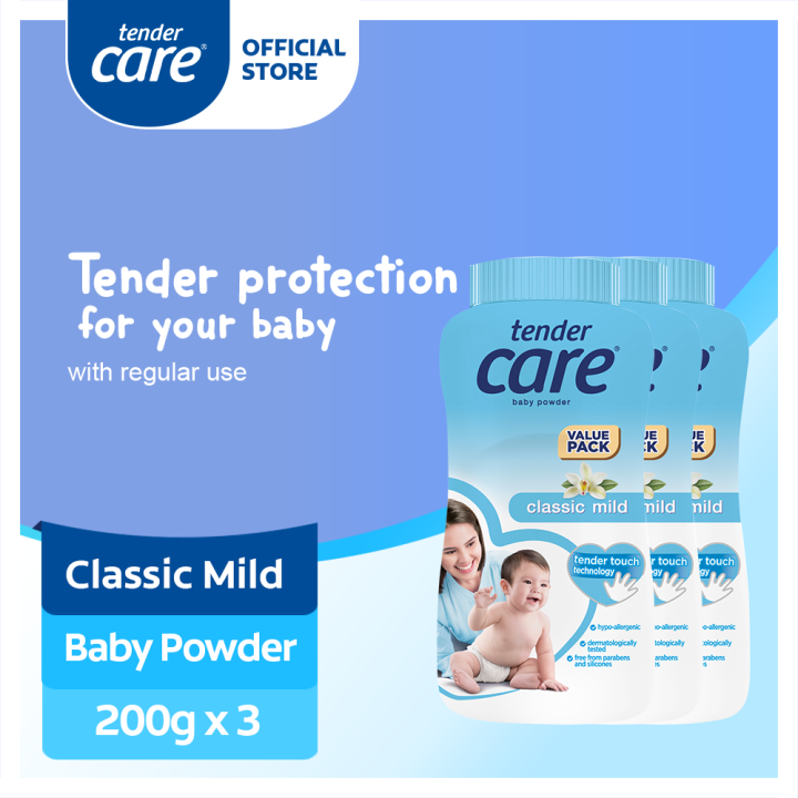 Tender Care Hypo-Allergenic Baby Powder 200g, Pack of 3 | Lazada PH