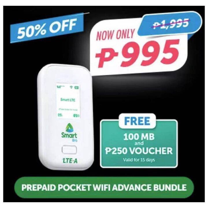 Smart Bro Prepaid LTE-Advanced Pocket WiFi with FREE 250 load | Lazada PH
