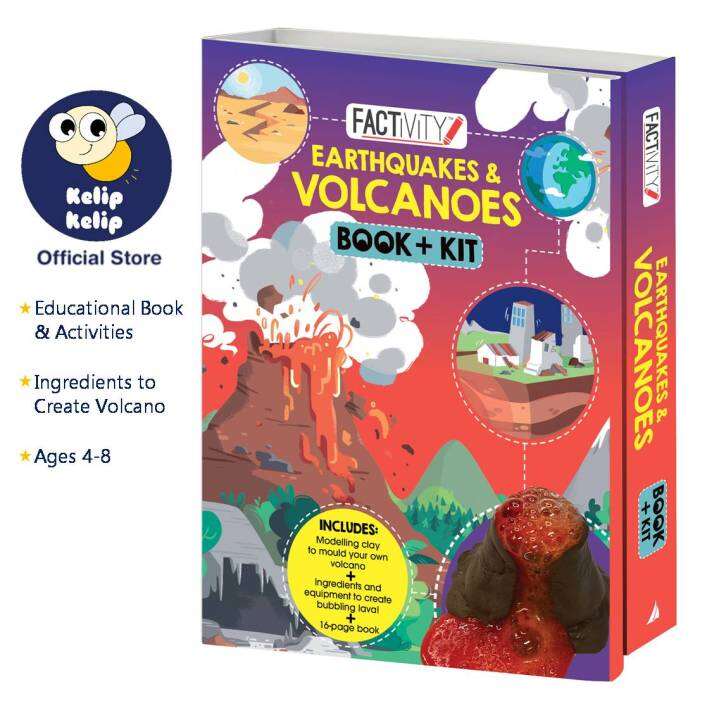 Factivity Earthquakes & Volcanoes Book & Kit with Toy Volcano & Lava ...