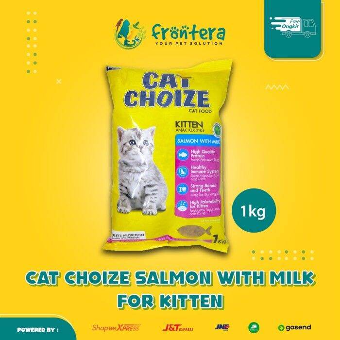 Makanan Kucing Anak Kucing CAT CHOIZE KITTEN SALMON WITH MILK 1KG ...