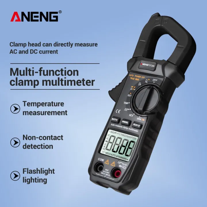 Tian [In stock] ANENG ST209 Digital Clamp Meter Multimeter 6000counts ...