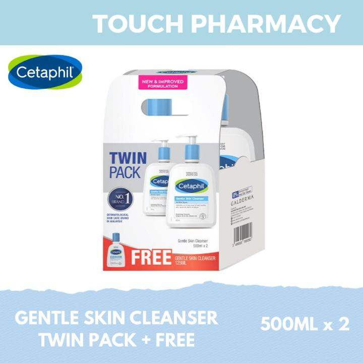CETAPHIL Gentle Skin Cleanser 500ML x 2 (Twin Pack) + FREE | Lazada