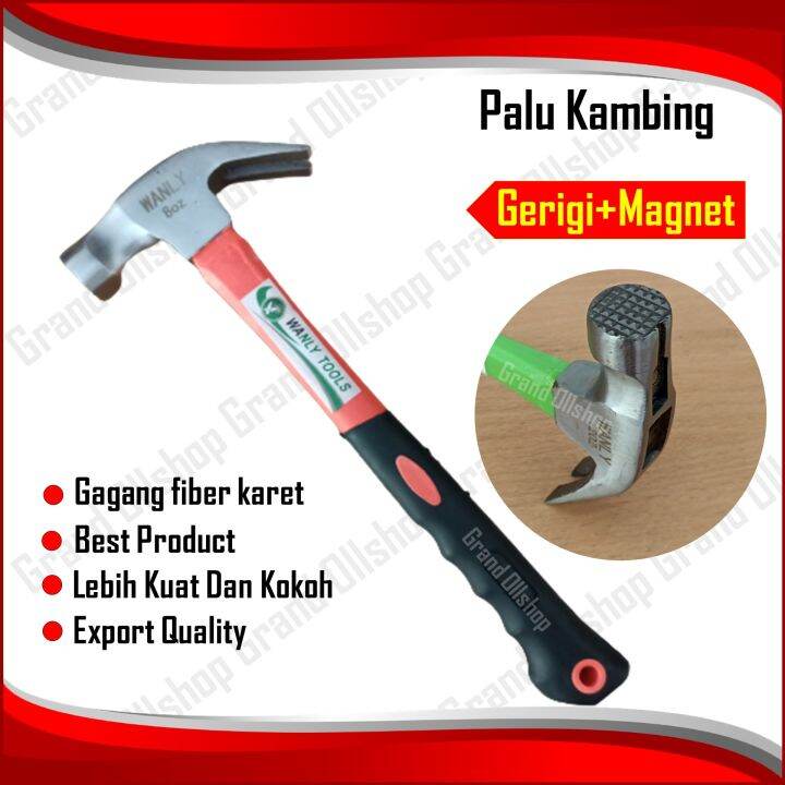 Palu Kambing Gagang Fiber Kecil / Claw Hammer Palu Cakar Cabut Paku ...