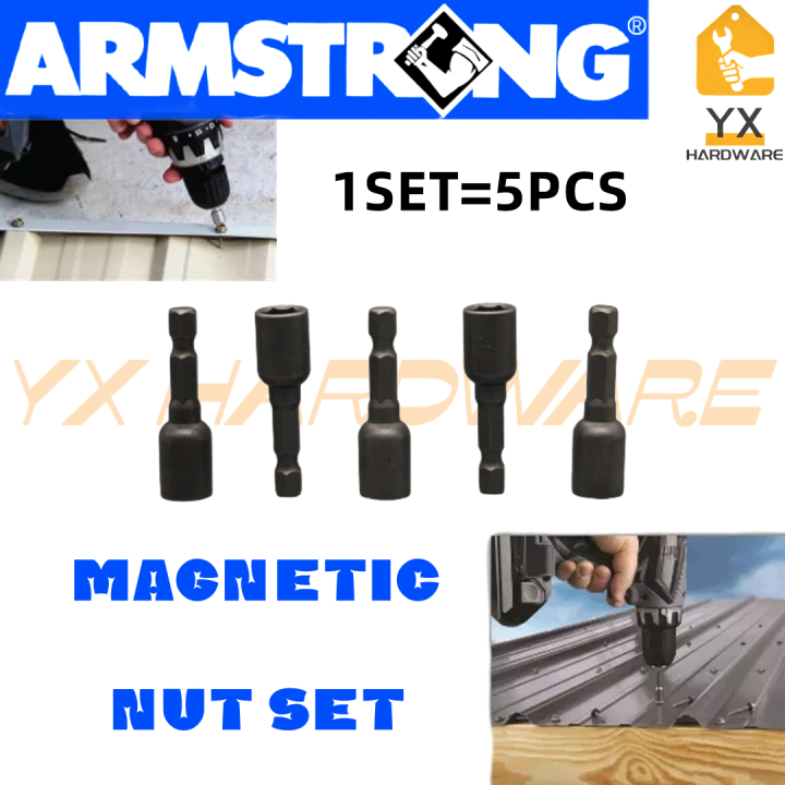 [5PCS]ARMSTRONG Tex Screw Adaptor Magnetic Nut Set 8mm x 45mm&8mm x ...