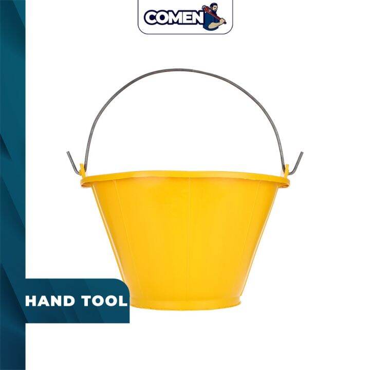COMEN PVC Cement Pail (Yellow) Construction Steel Handle Cement Sand ...