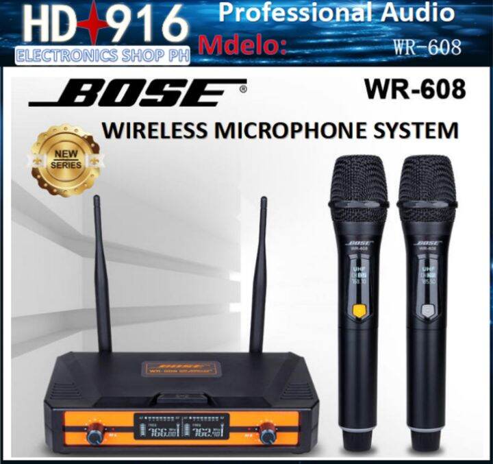 The BOSE WR-608 Professional UHF digital dual Wireless Microphone WR608 for Karaoke sound system ...